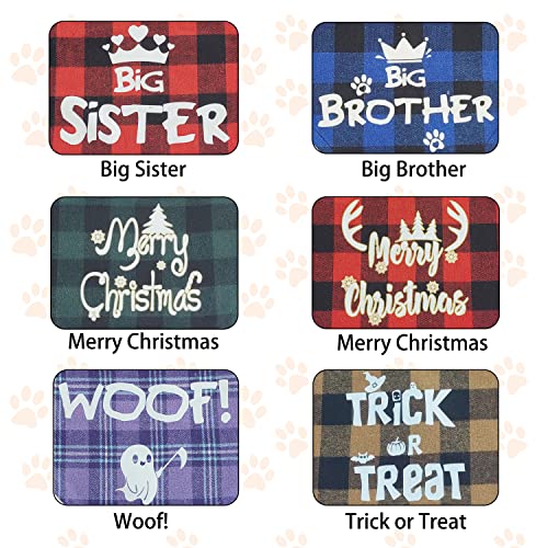 Plaid Dog Bandanas for Small Medium Large Dogs, 1PC Adjustable Dog Triangle Bibs Kerchief Cotton Scarf Pet Bandanas Supplies for Christmas Halloween Wedding Party