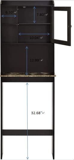 Modern Over-The-Toilet Space Saver Organization, Bathroom Storage Cabinet, Freestanding Bathroom Organizer with Adjustable Shelves for Home, Bathroom (Espresso)