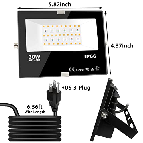 MELPO 30W Led Flood Light Outdoor 300W Equivalent, Color Changing RGB Lights with Remote, 120 RGB Colors, Warm White 2700K, Timing, Custom Mode, Uplight Landscape Lights,IP66 US 3-Plug (2 Pack)