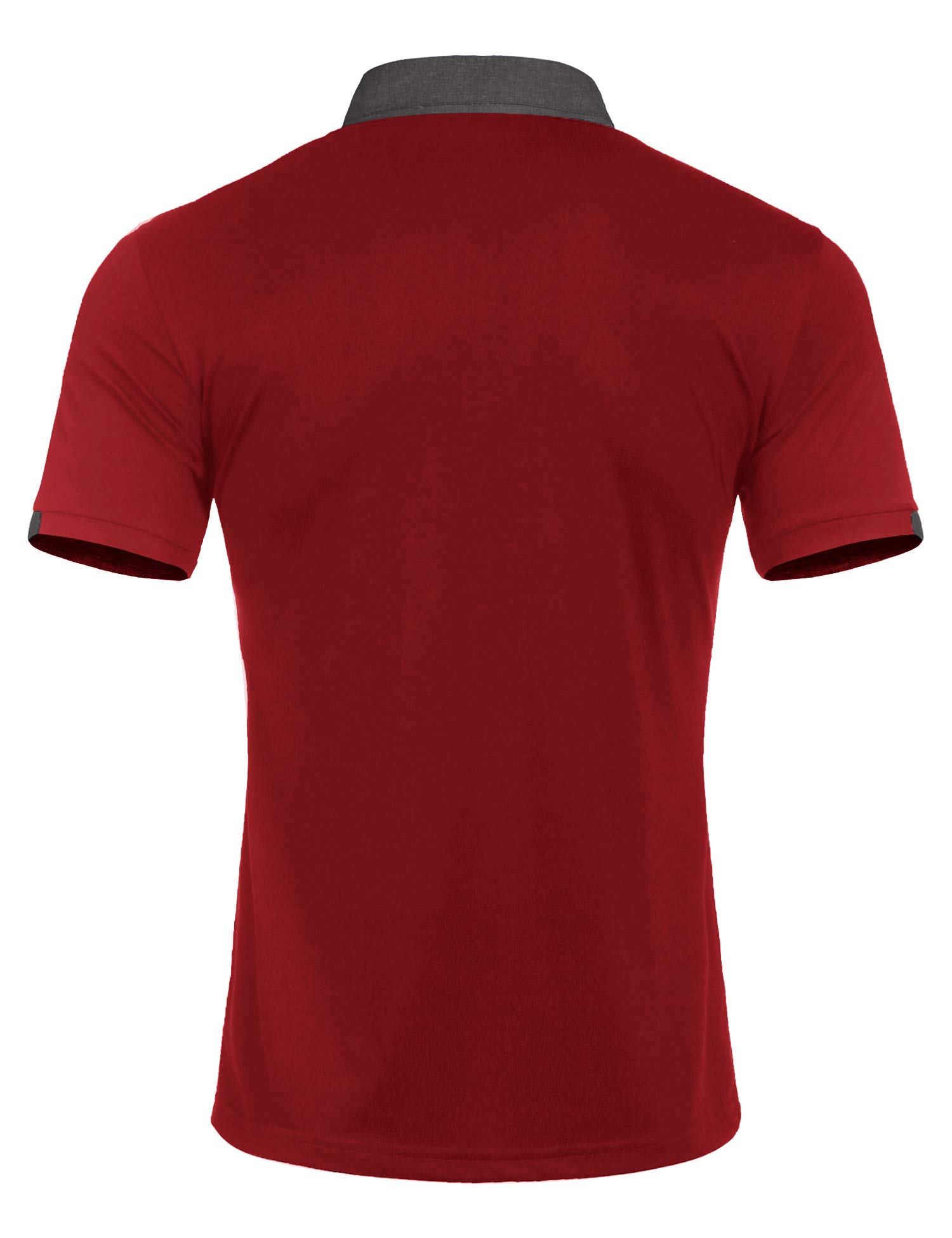 COOFANDY Men's Slim-Fit Quick-Dry Golf Polo Shirt Golf Business Casual Lightweight Collared T Shirts Medium, Wine Red