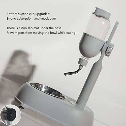 HEEPDD Pet Standing Water Dispenser Feeder Bowl, 500ml No Drip Automatic Water Bottle Food Feeder for Cats Dogs