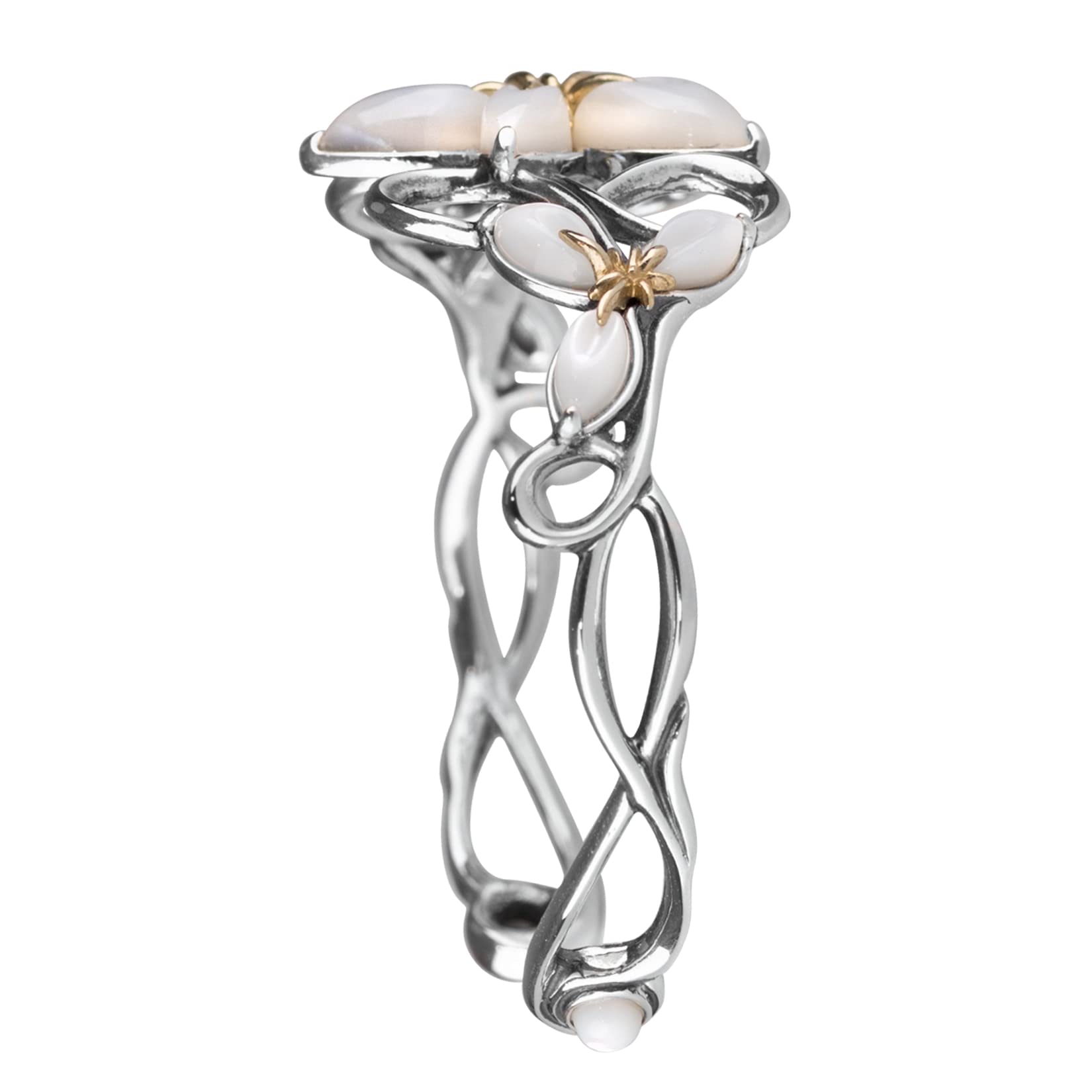 Carolyn Pollack American West Sterling Silver & Brass Women's Cuff Bracelet Flower Design Size Medium