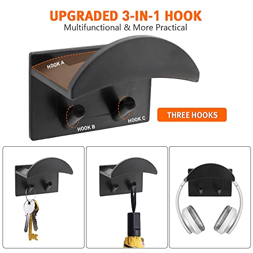 Meltset Adhesive Hat Hooks for Wall Hat Holder Organizer for Baseball Caps 24 Pack Hat Rack No Drilling Multi Purpose Strong Hold Hat Hangers for Door Closet Office Bedroom (Black)