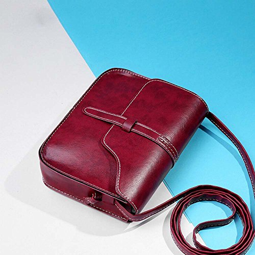 SULEAR New Purses Backpack Vintage Purse Bag Leather Cross Body Shoulder Messenger Bag RD