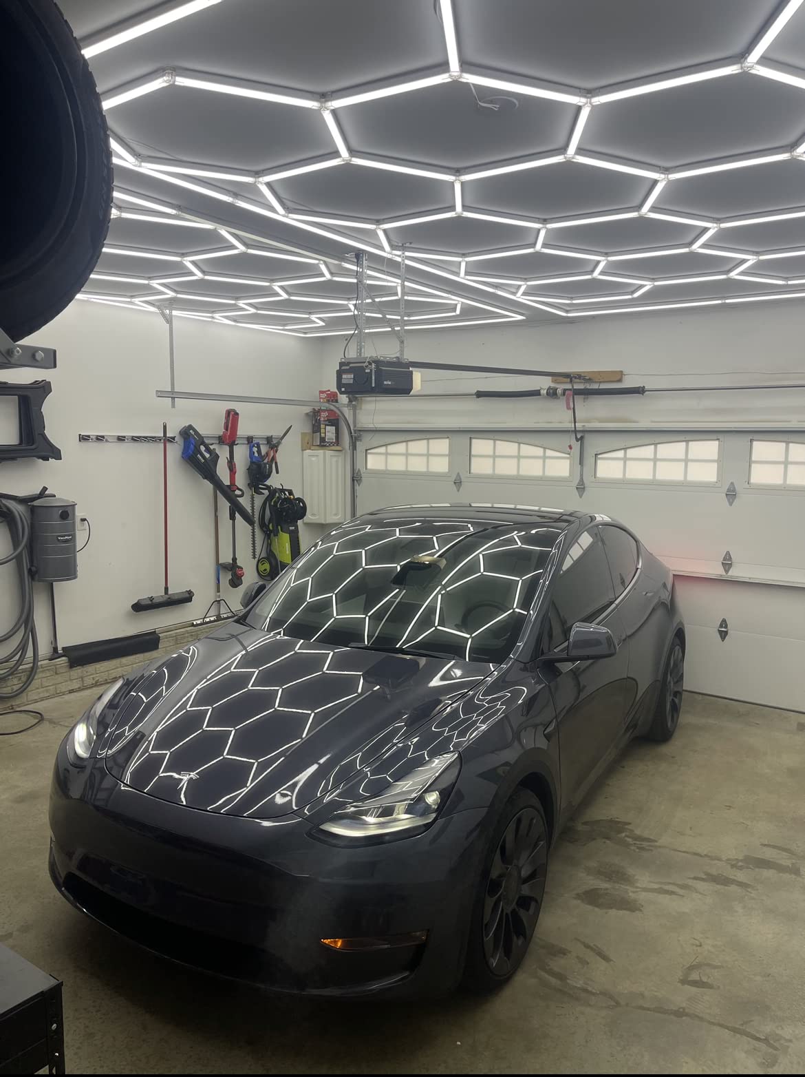 EVMIZE Hexagon LED Lights for Garage, Gym, Warehouse, Auto Car Detailing Shop, Office, Barbershop, Salon Light White 6500k CE Certified Hex Room LEDS Honeycomb Light