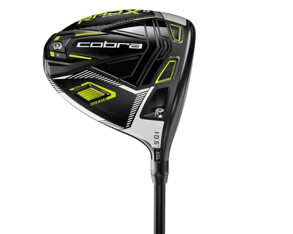 Cobra Golf 2021 Radspeed Draw Driver Gloss Black-Turbo Yellow (Men's Right Hand, Fujikura Motore XF3, Stiff Flex, 10.5), Standard