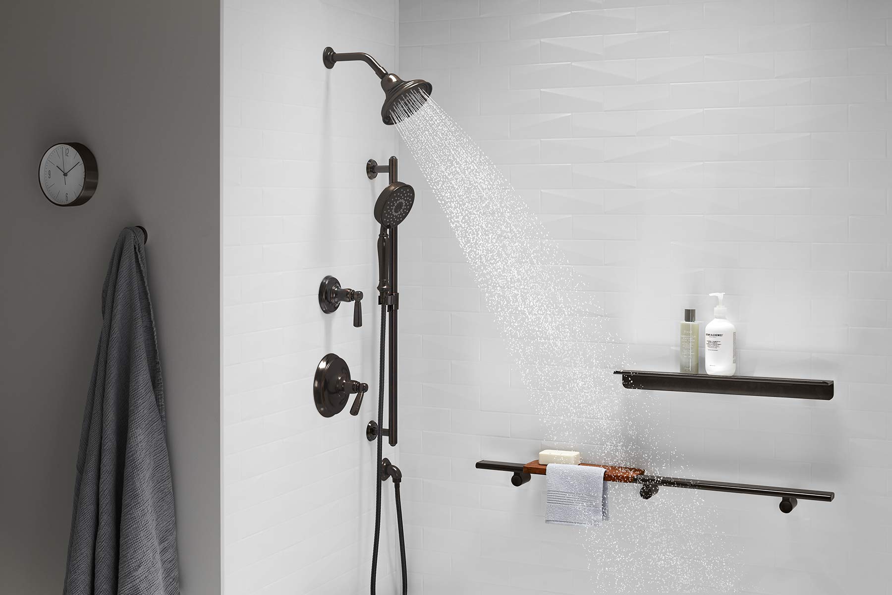 KOHLER 22163-2BZ Bancroft Multi-Function Handshower, Handheld Showerhead with 3 Spray Settings, 2.5 GPM, Oil-Rubbed Bronze