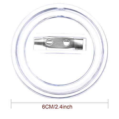 Chinco 50 Pack Acrylic Button Pins Badge Clear Pins Buttons Badges Kit for Christmas Craft Supplies, DIY Badges (2.4 Inch)