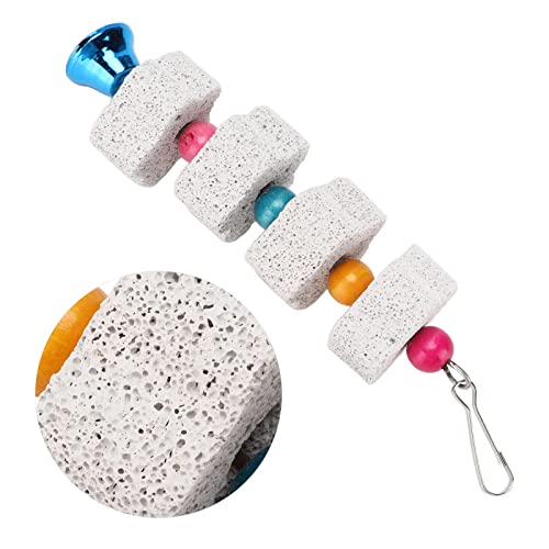 Parrot Beak Grinding Stone Chewing Toys Bird Teeth Lava Block Calcium Supplement Food Hanging String Toy for Budgies Parakeet ockatiel Hamster Rat