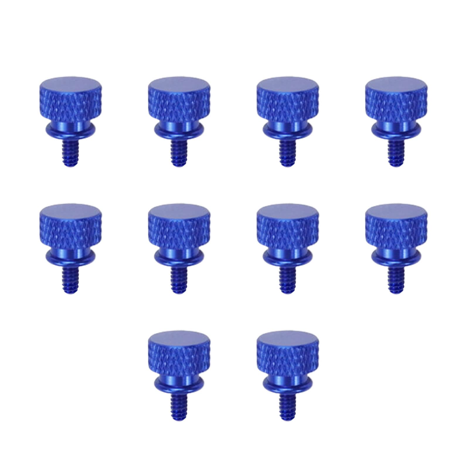Curqia Aluminum Alloy Thumb Screws Hand Tighten Screws PC Screws for Cover/Power Supply/PCI Slots/Hard Drives (10 PCS, Blue)