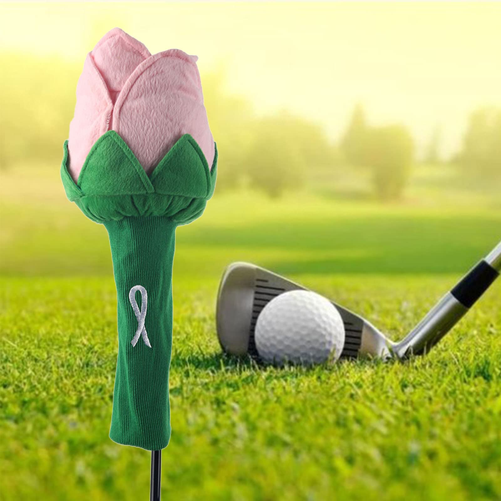Colcolo Cute Flower Golf Club Driver Headcover, Covers, Soft Plush Golf Wood Covers for 60cc, Golfer Gift & Golf Bag Accessories