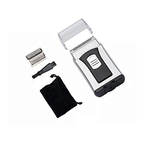 Men’s Foil Travel Shaver Tongtletech Electric Beard Razor Reciprocating Mini Washable Wet/Dry Hair Trimmer(Battery Operated)