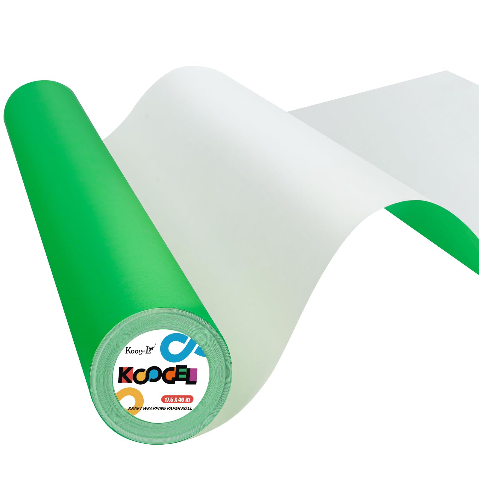 Koogel Dark Green Wrapping Paper Roll, 17.5InX32.8 Ft Solid Color Matte Paper for Packing Gift Wrapping Birthday Christmas Wedding Baby Shower