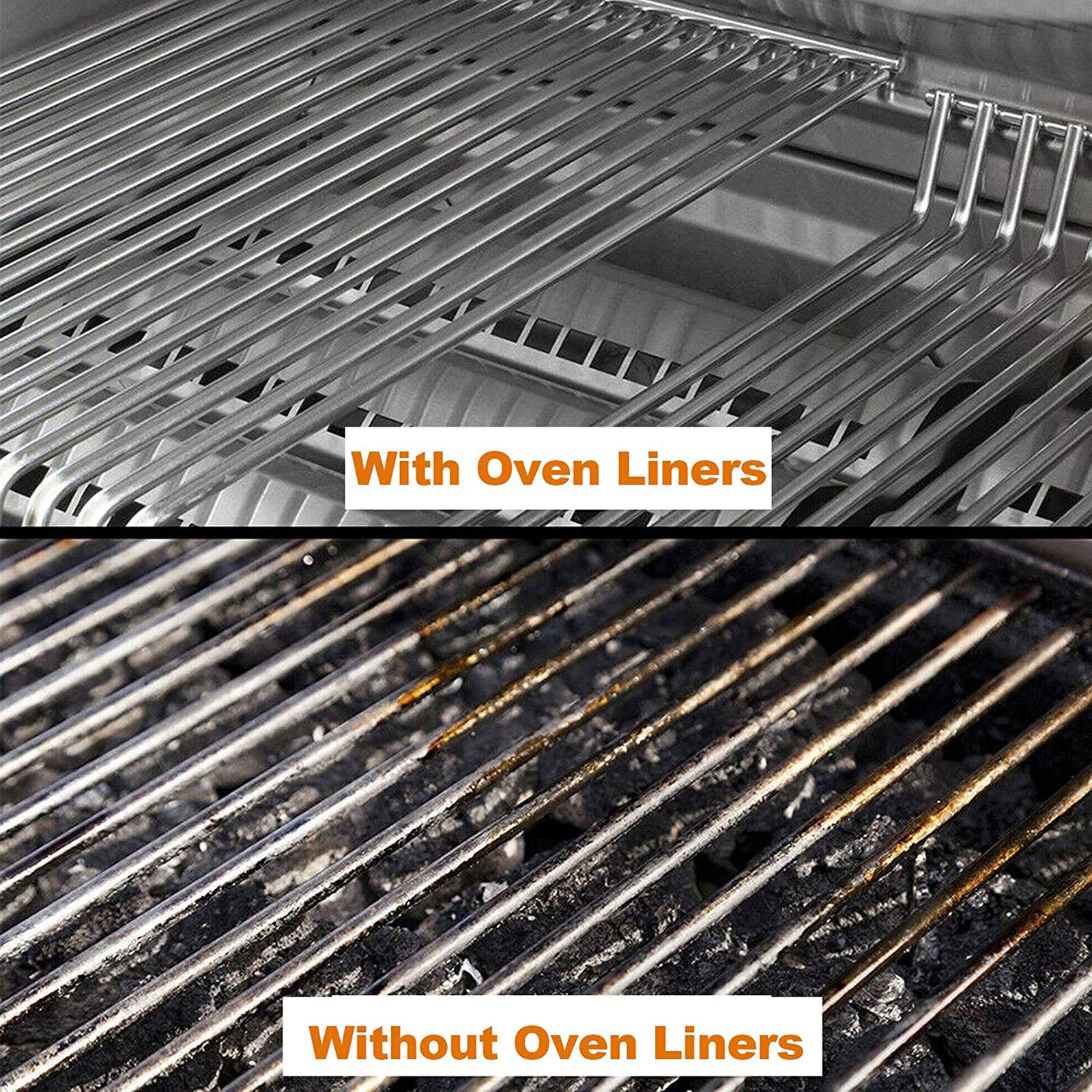 EONHUA Nonstick Oven Liners For Bottom Of Electric Oven BPA PFOA Free Reusable 3 Pack Heavy Duty BBQ Grill Mat Protector Mats For Baking Sheet Toaster Microwave Charcoal