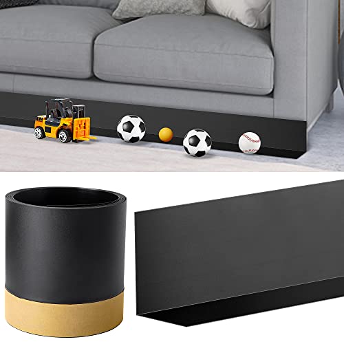 YPSLZY Toy Blockers for Furniture, Prevent Things from Going Under Sofa Couch Bed and Other Furniture - Hard Surface Floors Only,Easy to Install & Removeļ¼Black