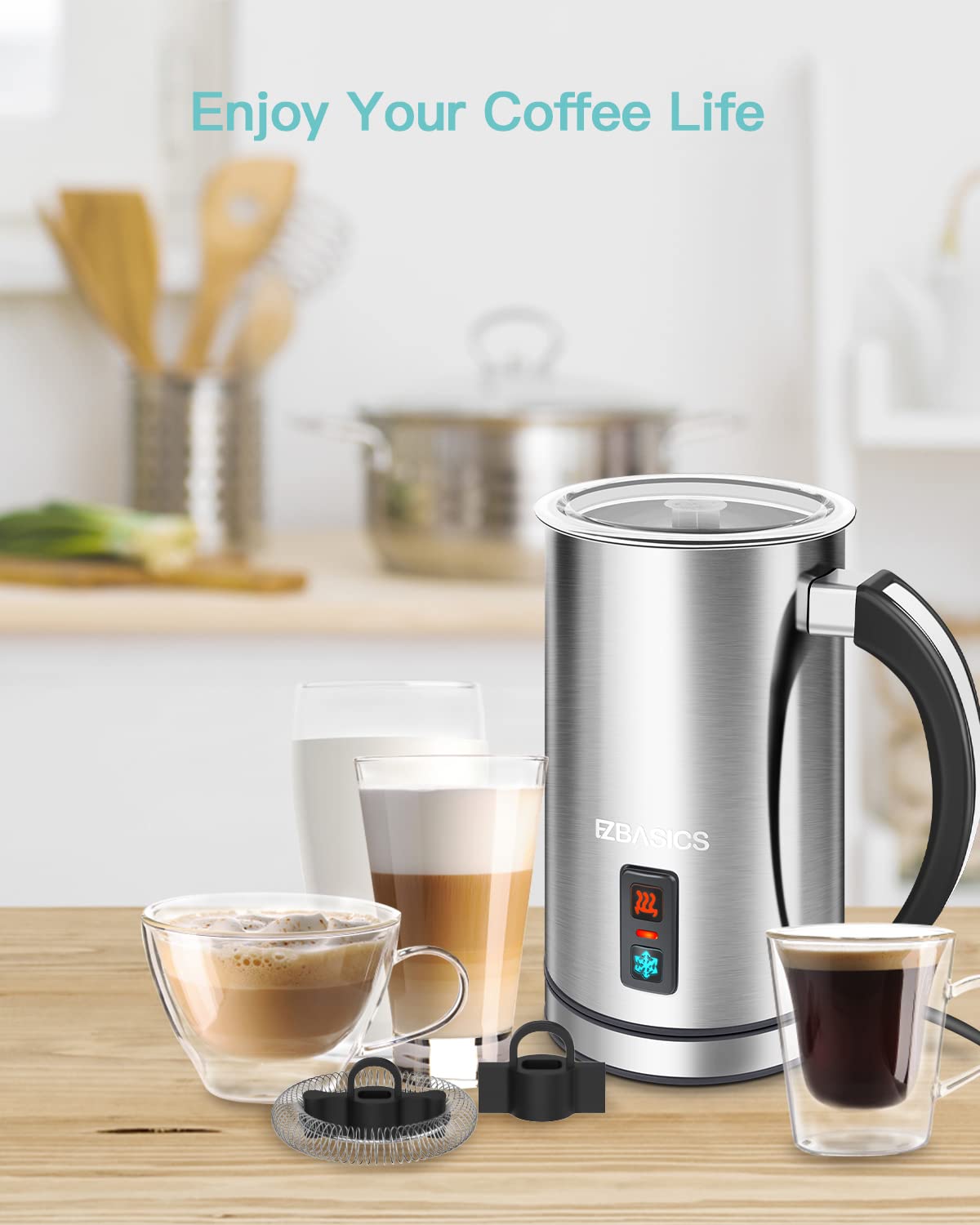 EZBASICS Electric Milk Frother and Warmer Replacement Whisk Set