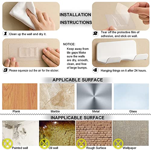 Hair Dryer Holder Wall Mounted - Self Adhesive Wall Hanging Hair Tool Organizer Wall Shelf for Blow Dryer Holder Rack Bathroom Vanity (White)
