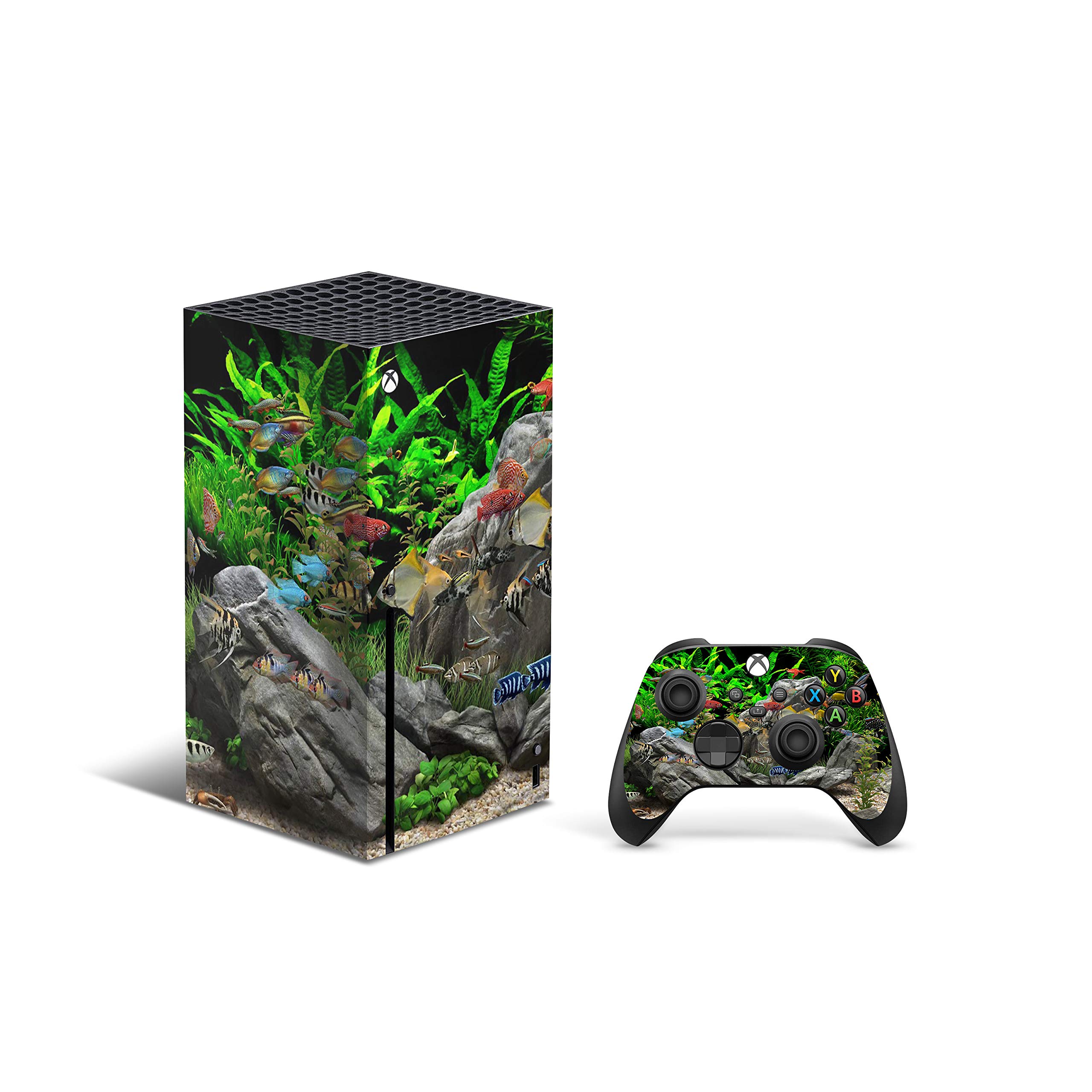 ZOOMHITSKINS Compatible with X1 Series X, Fish Tank Green Water Sea Weed, Durable, Bubble-free, Made in USA