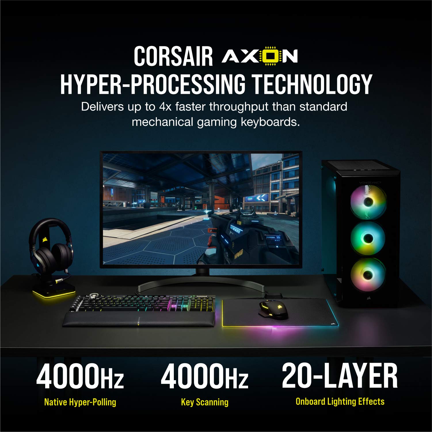Corsair iCUE Nexus Companion Touch Screen β 5β Diagonal Screen β 6 Programmable Virtual Macro Buttons + K100 RGB Optical-Mechanical Gaming Keyboard - Corsair OPX RGB Optical-Mechanical Keyswitches