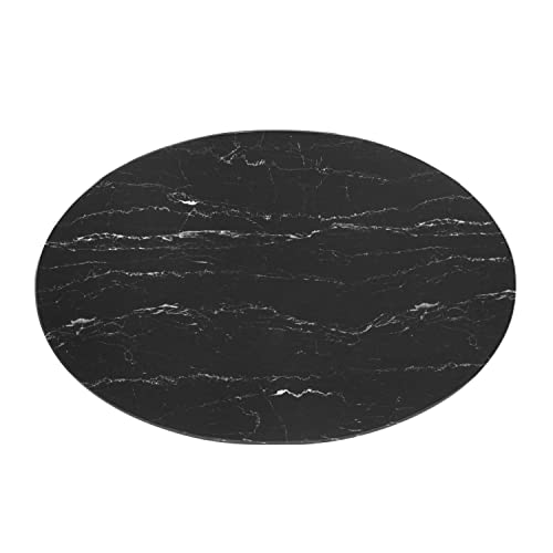 Modway Tupelo Oval Artificial Marble 42" Dining Table, 42 Inch, Gold Black