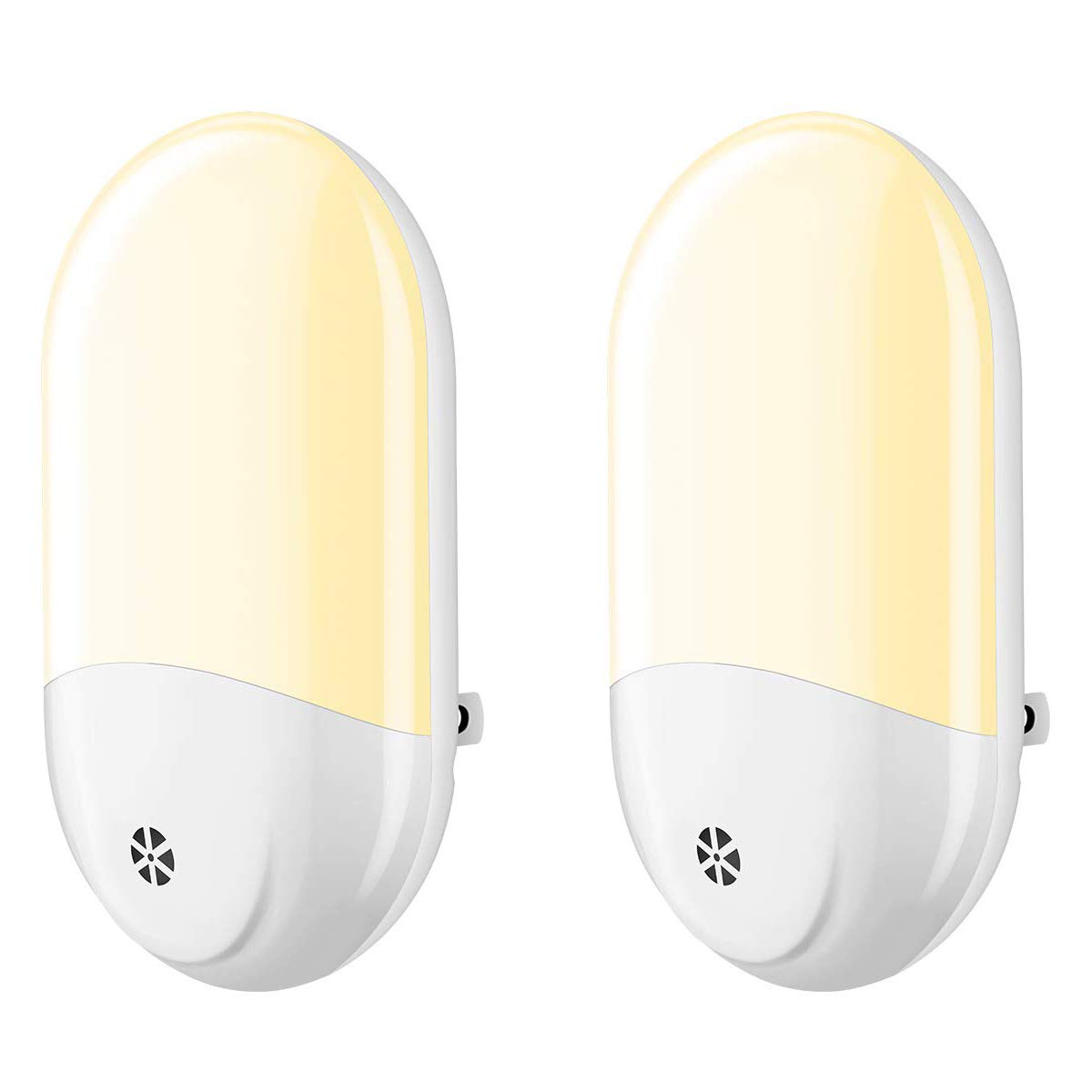Cusstally 2PCS LED Wall Plug-in Night Light Lamp with Automatic Light Sensor Warm White/Electric Outlet Plug Nightlight for Bathroom Toddler Kids Baby Room(US Plug)