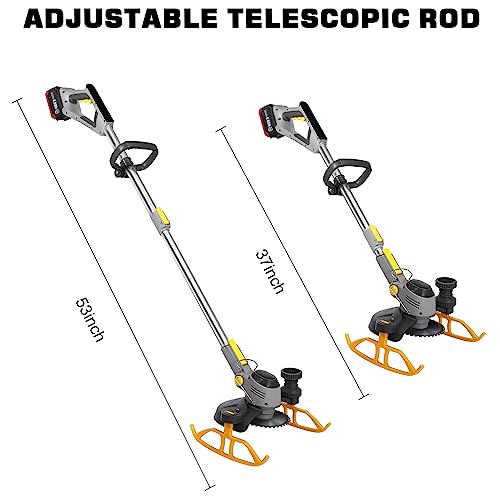 PATIOX Weed Wacker Cordless, Electric Grass Trimmer Rechargeable 3 in 1, Two 4.0 Ah Battery Powered Weed Wacker 20V Weed Trimmer with Blade and Charger (Two 4.0Ah Battery)
