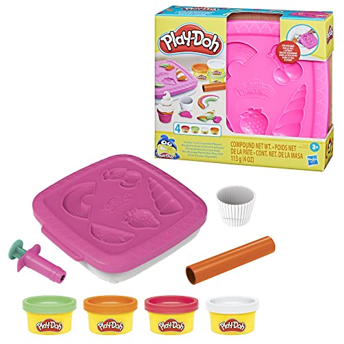 Play-Doh Create ‘n Go Cupcakes Playset, Set with Storage Container, Arts and Crafts Activities, Kids Toys for 3 Year Olds and Up