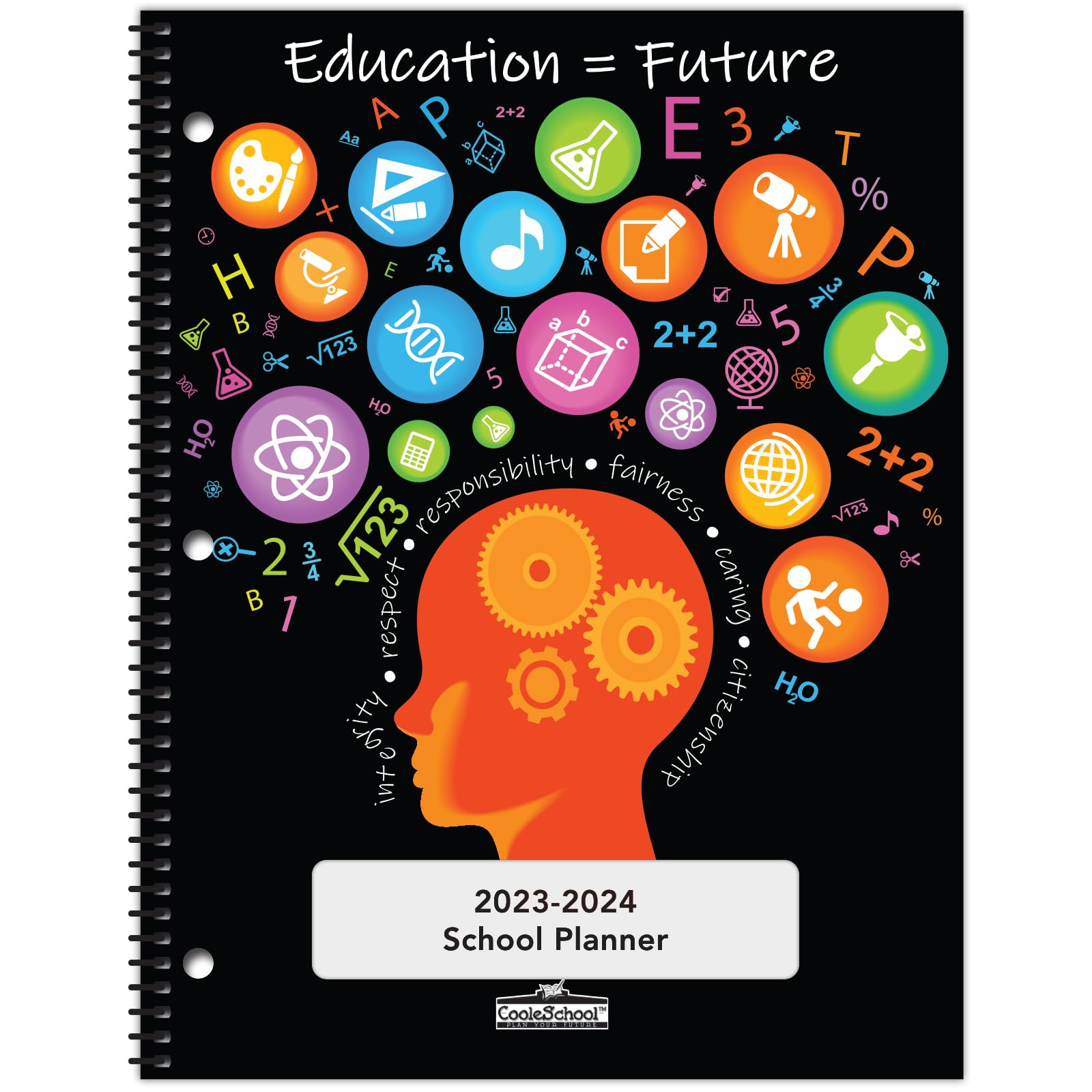 Coole School 2023-2024 Middle/High School Student Planner - 8.5" x 11" - Education Equals Future - Durable Poly Plastic Cover