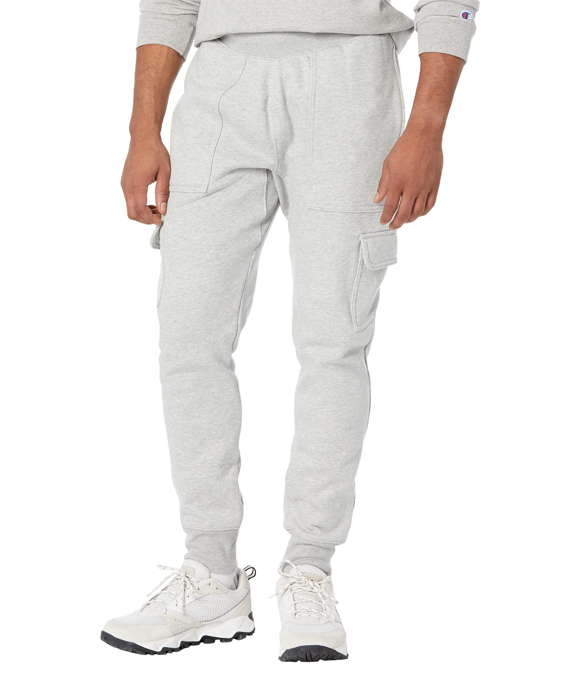Champion Joggers, Reverse Weave Fleece Cargo Pants for Men, Heavyweight, 30.5", Whole Wheat Khaki C Logo, XX-Large