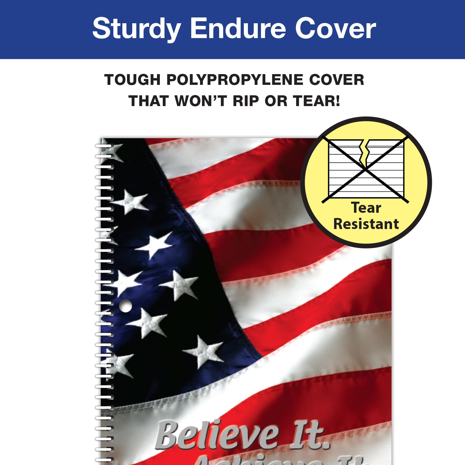 Coole School 2023-2024 Middle/High School Student Planner - 5.5" x 8.5" - US Flag - Durable Poly Plastic Cover