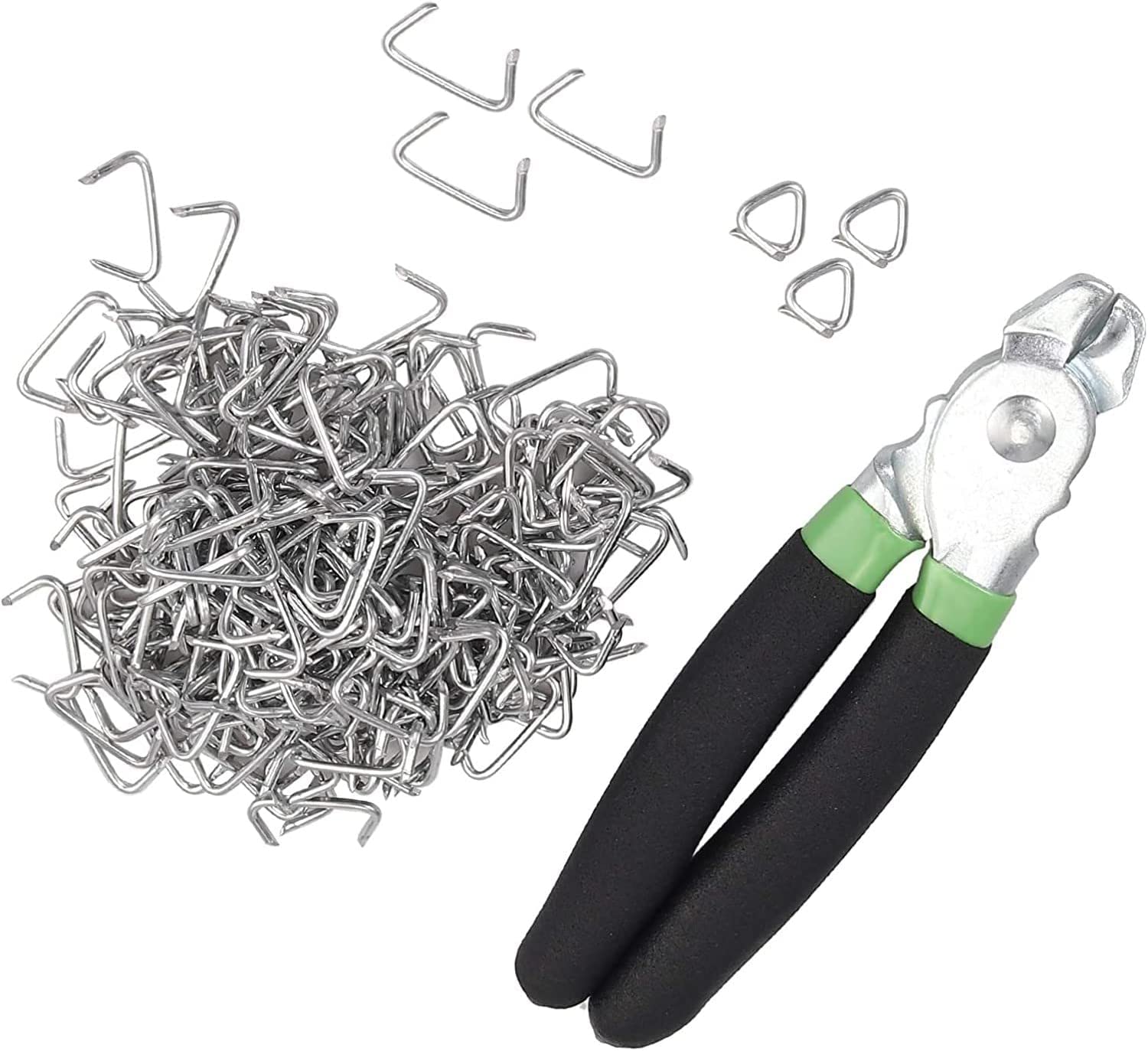 Cascade Tools Hog Ring Pliers Kit (200 Pack of 3/4" Galvanized Steel Hog Rings Included) Perfect for Furniture Upholstery, Auto Upholstery, Meat & Sausage Casings