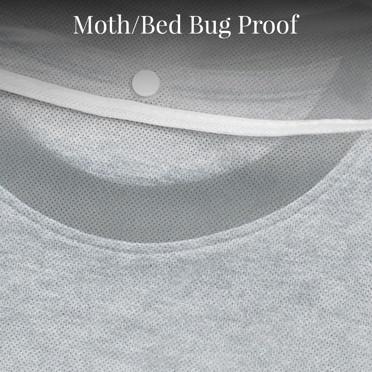 The Clothing Doctor Breathable Cashmere Sweater Storage Bag, Convenient Snap With Flap Closure, Clear Window For Easy Identification, 12.6"x16.2", Pack Of 6, White