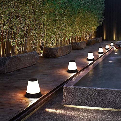 ZZYJYALG Anti-Rust European Aluminum PC Post Lights Triangle Modern LED Grey Outdoor Waterproof Pillar Lights Landscape Lawn Garden Villa Home Lighting Column Lights