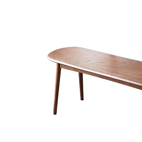 HomSof Natural Oak Wood Bed Bench for Dining Room, Walnut 39.4"