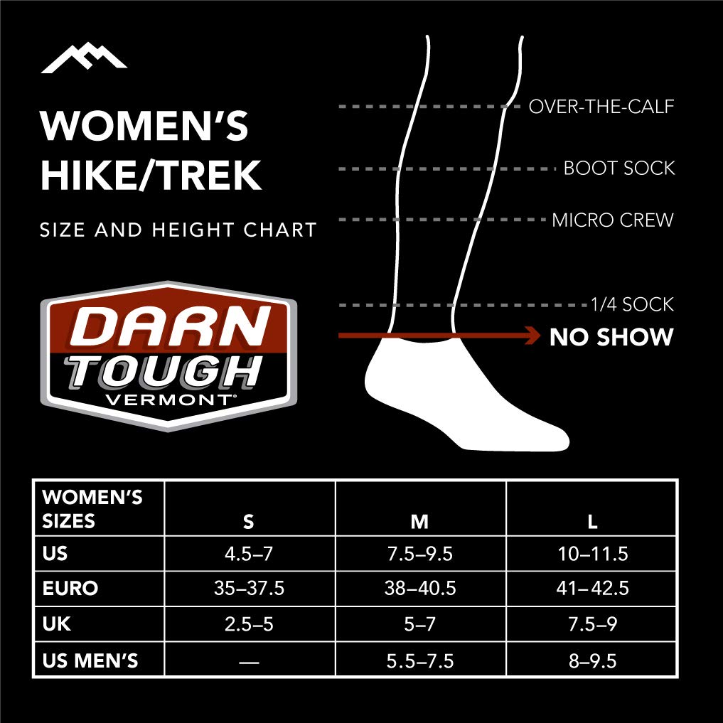 Darn Tough Vermont Light Hiker No Show Lightweight with Cushion Marine SM (US 4.5-7)