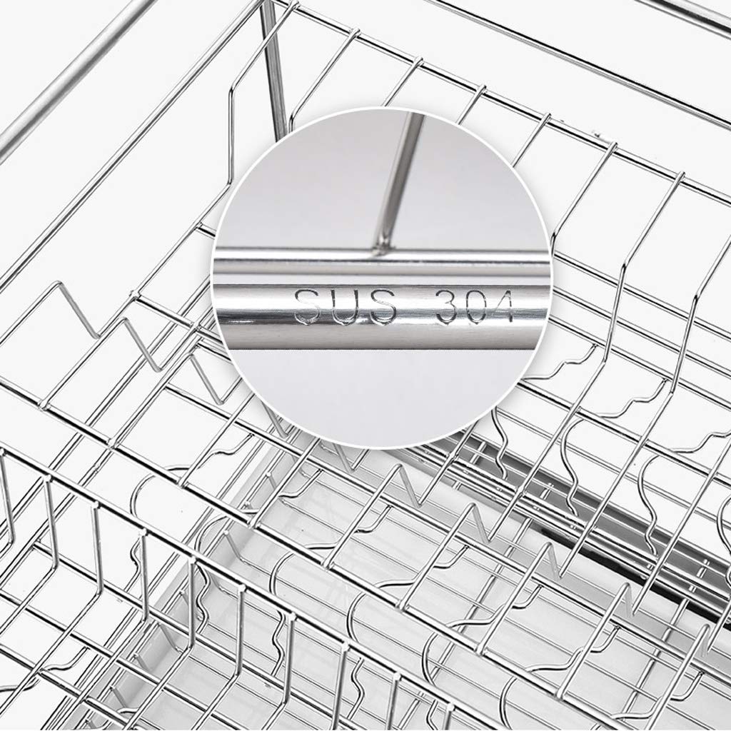 Dish rack Kitchen Sliding Cabinet, Professional Chromed Metal Slide Cabinet Pull Out Organizer Wire Storage Basket Drawer Kitchen Cabinets for Base Cabinets