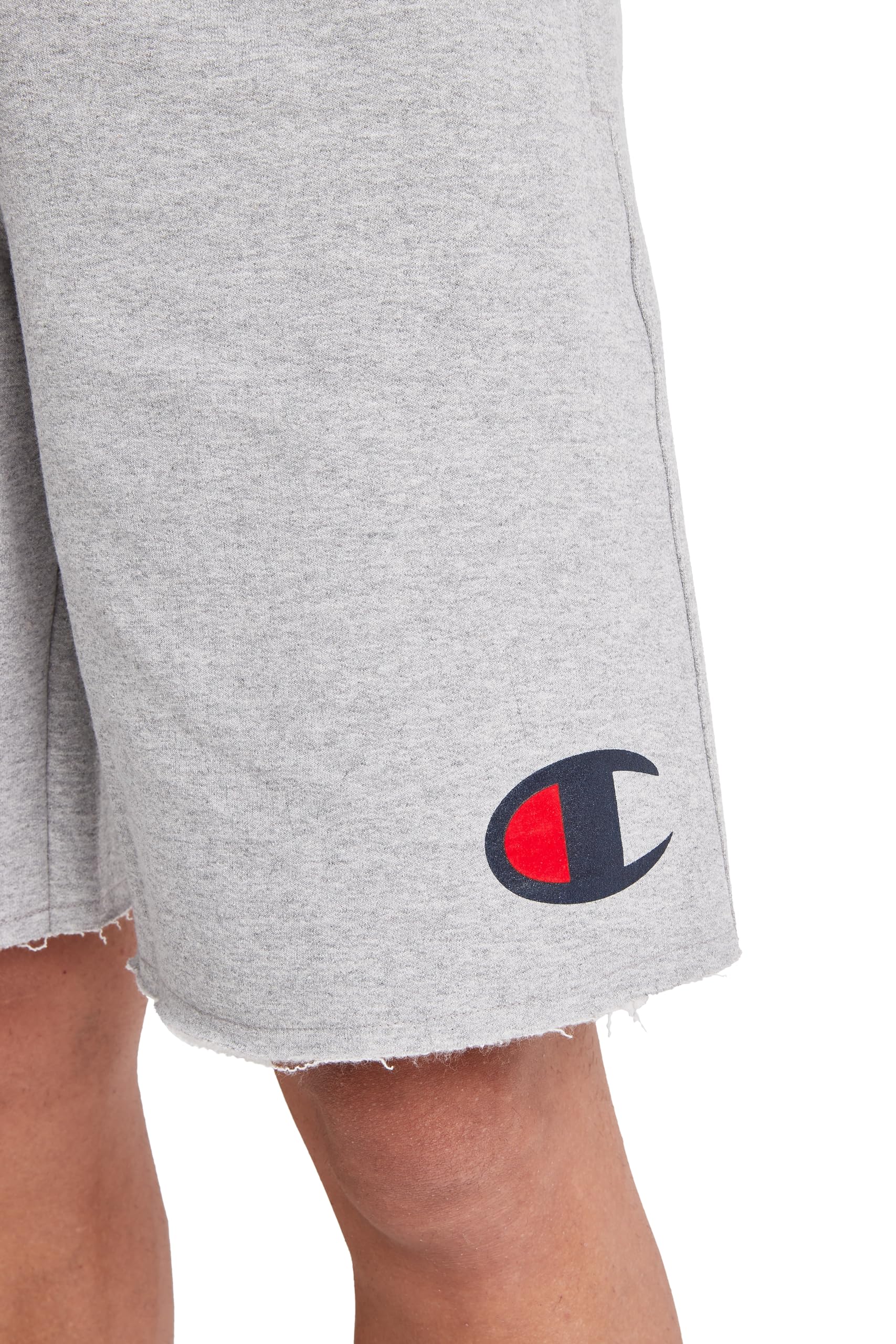 Champion Mens Shorts, Powerblend, Fleece, Soft For (Reg. Big & Tall), Oxford Gray C Logo, Large US