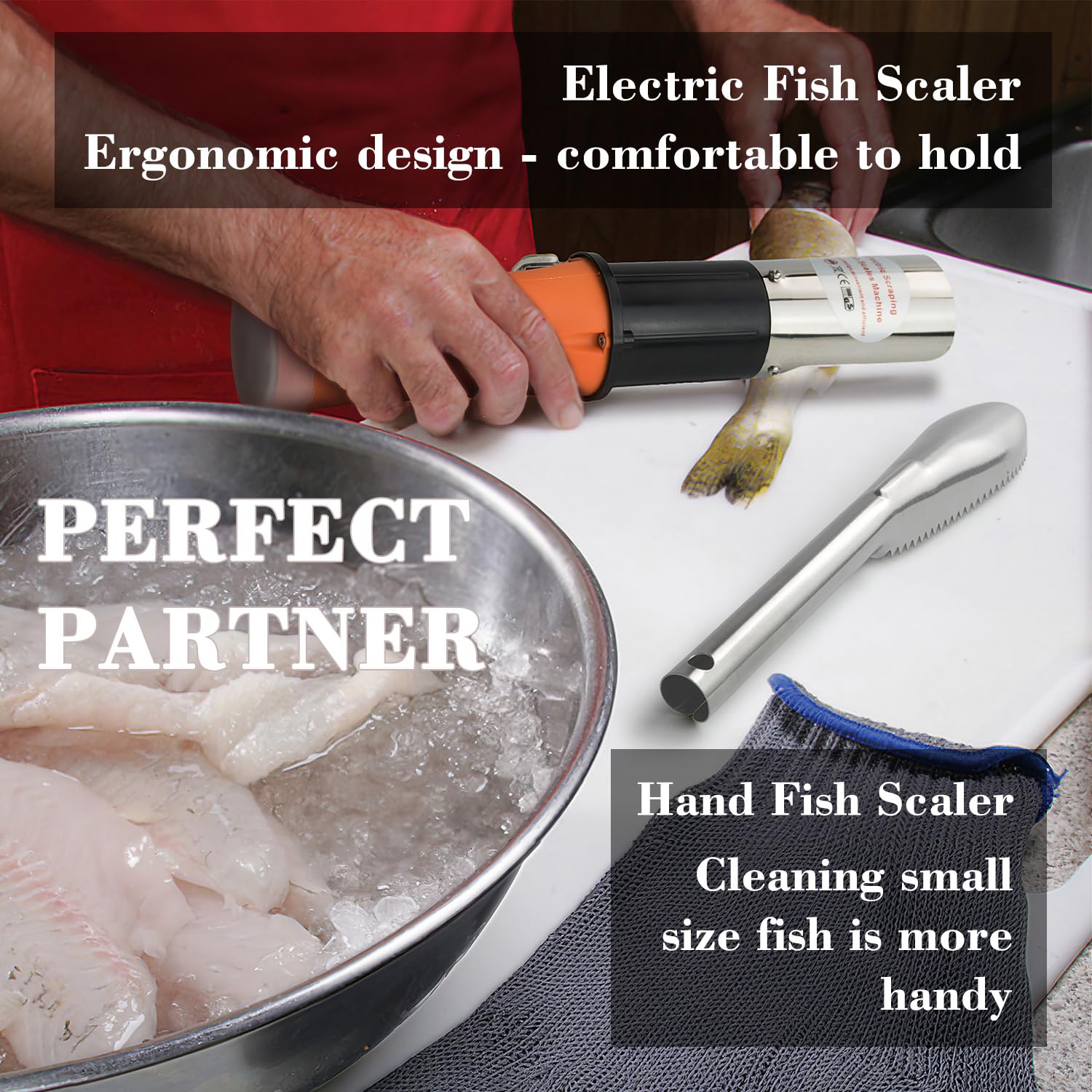 Cordless Electric Fish Scaler Tools,Built-in 12v Rechargeable Battery,2 Cutter Heads,Two-way Rotated,IPX7 Waterproof,Electric Fish Scaler Remover,Fish Scale Remover,Professional Fish Descaler Tool