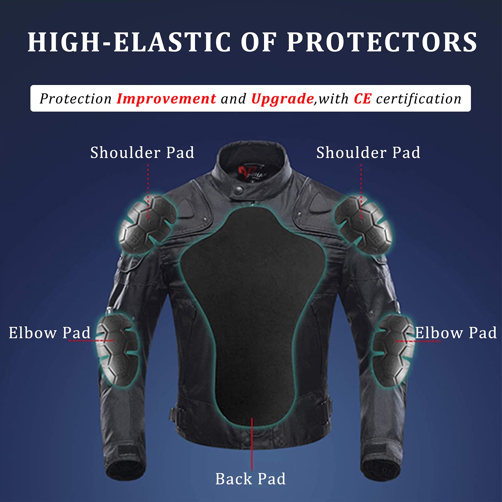 BORLENI Motorcycle Jacket Motorbike Riding Jacket Windproof Motorcycle Full Body Protective Gear CE Armor All Season