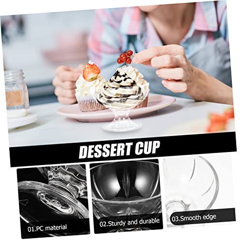 Hemoton 4pcs Ice Cream Cup Trifle Mojito Glasses Glass Pudding Cup Plastic Container Plastic Trifle Bowl Clear Acrylic Cake Stand High Based Juice Cup Milk Shake Cup Dessert Display Cup