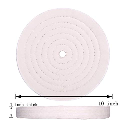 Extra Thick 10 inch Fine Cotton Buffing Polishing Wheel (70 Ply) for Bench Grinder with 3/4'' Arbor Hole,1 Pack