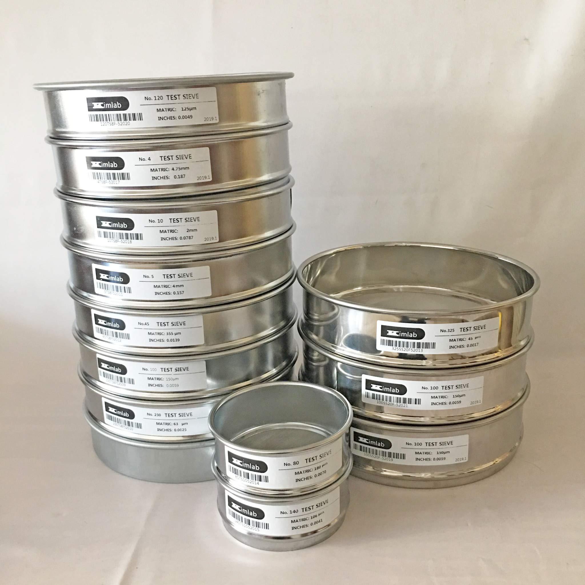 KimLab ISO3310 STD Test Sieve #30 / 600μm Mesh Size,All Stainless Steel,200mm Diameter