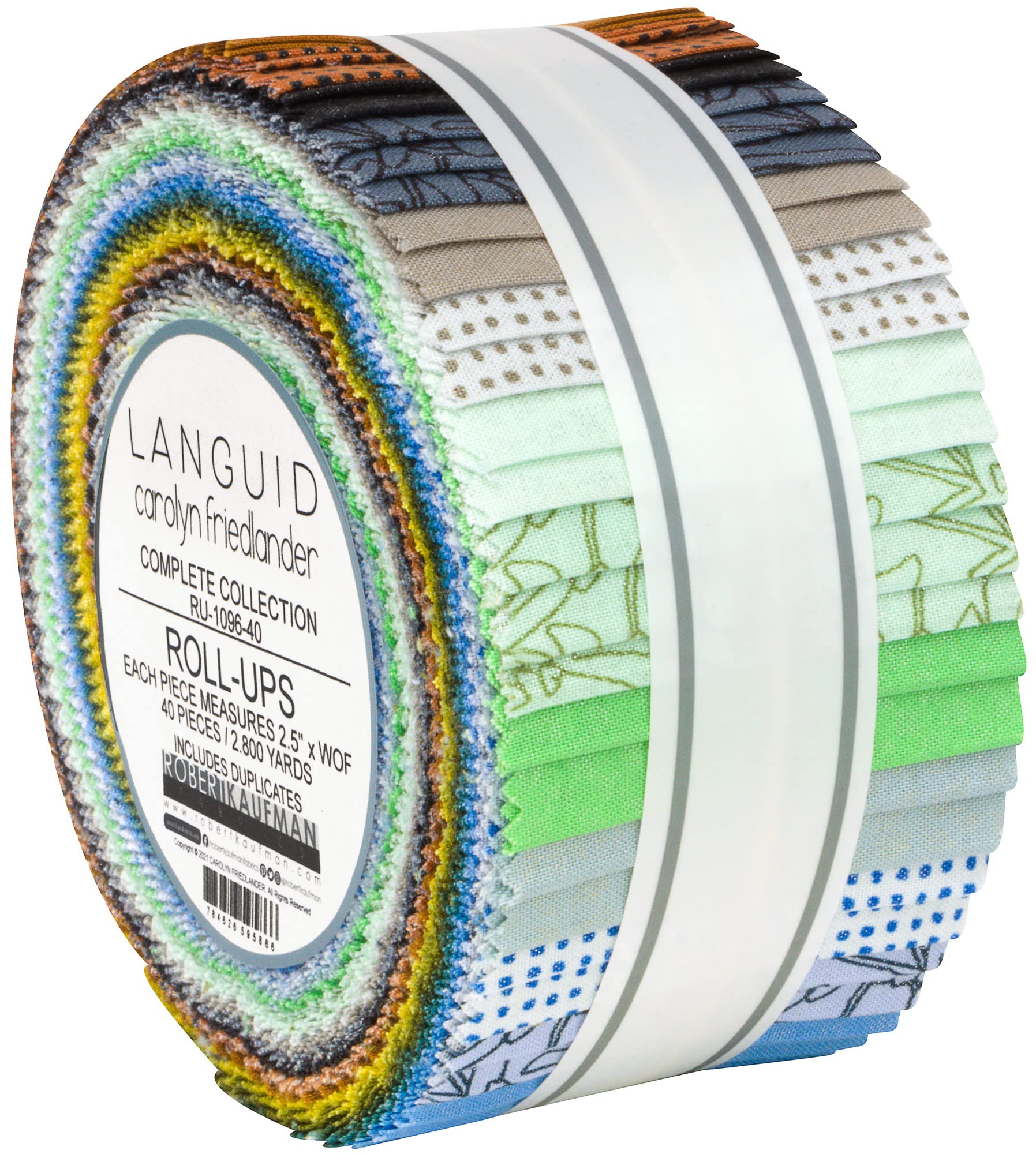 Carolyn Friedlander Languid Roll Up 40 2.5-inch Strips Jelly Roll Robert Kaufman Fabrics RU-1096-40