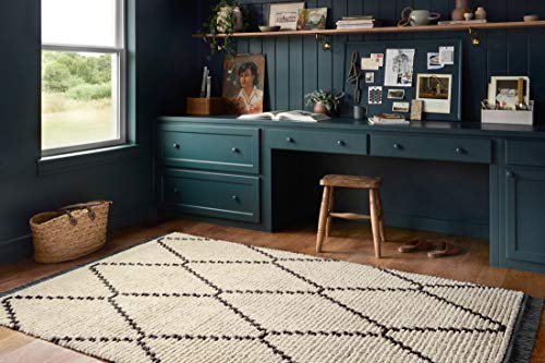 Chris Loves Julia x Loloi Alice Collection ALI-04 Cream / Charcoal 18" x 18" Sample Rug