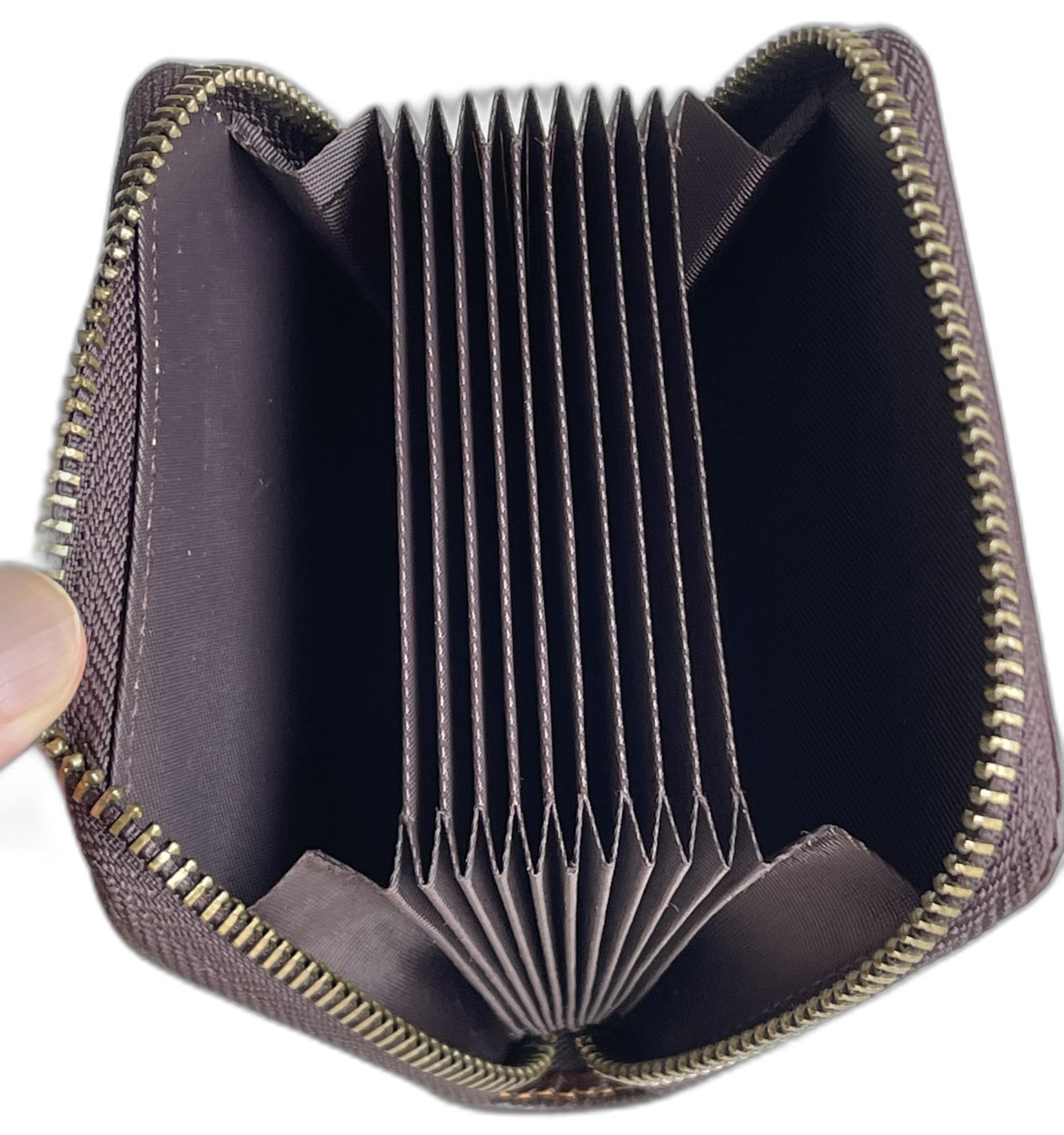 KOSSJAA credit card holders womens card case RFID blocking leather wallet Coin Purse mens (brown)