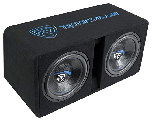 Rockville DK512 PACKAGE Dual 12" 2800w K5 Car Subwoofer Enclosure+DB12 Amplifier