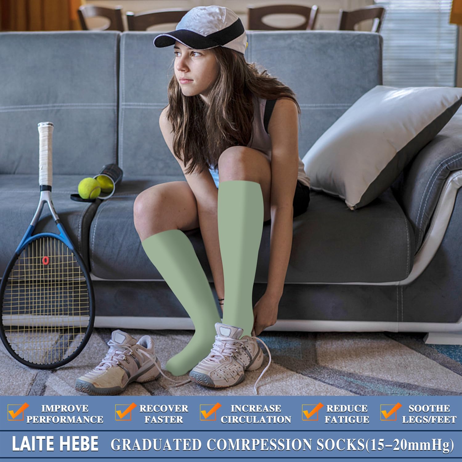 Compression Socks for Women and Men Circulation (3 Pairs) - Best for Nursing,Running,Travel Knee High Socks