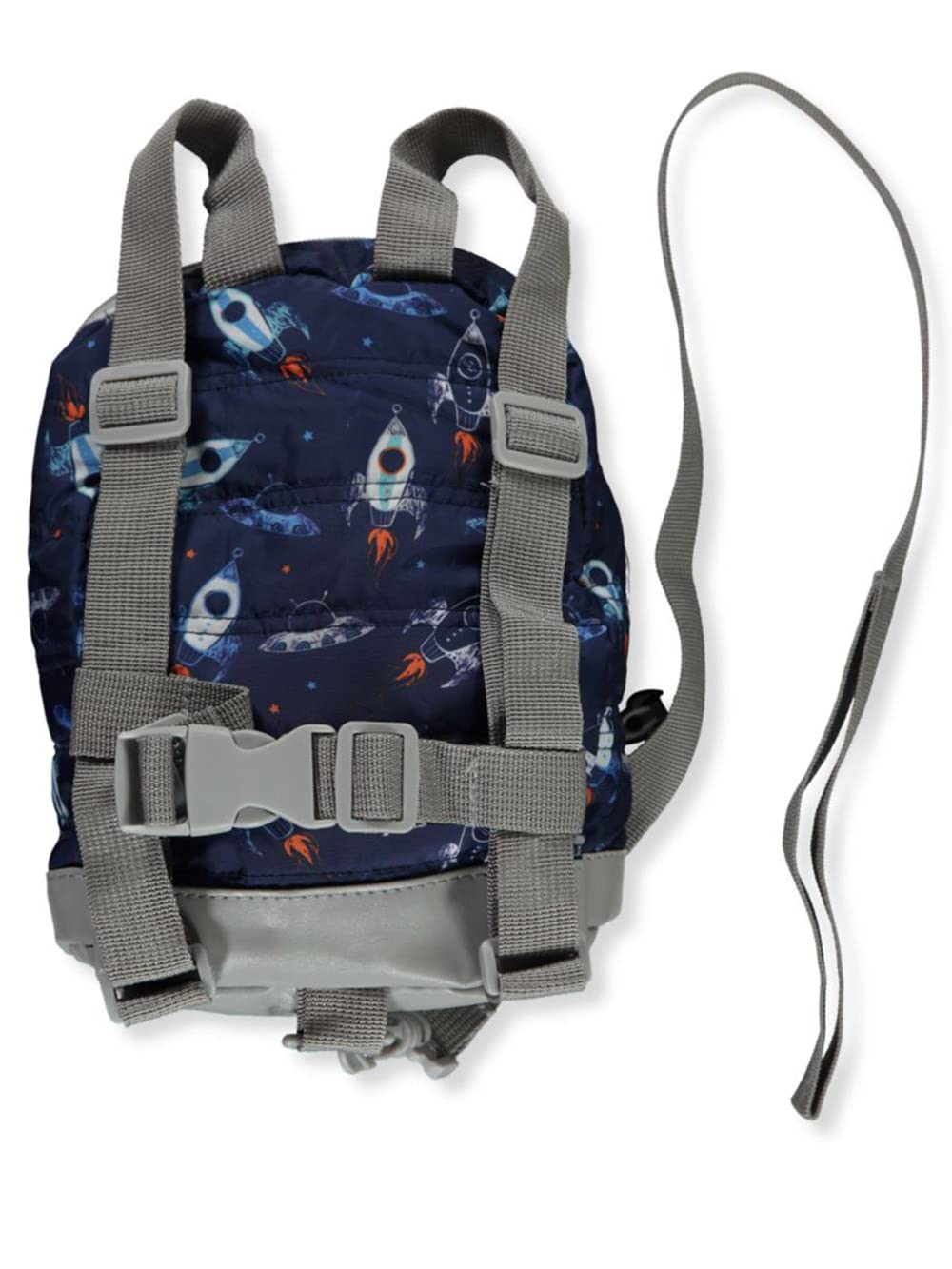 Nuby Quilted Mini Backpack with Safety Harness and Detachable Tether, Blue Space