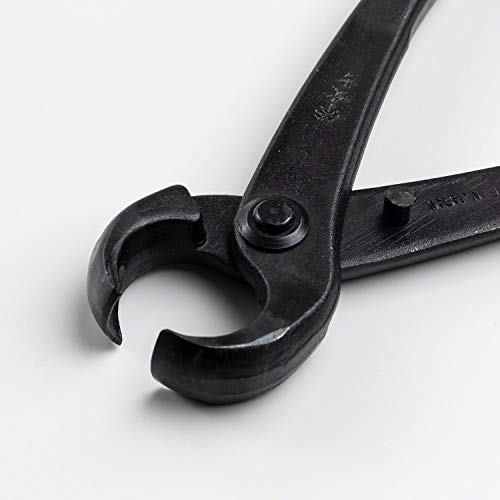 Hanafubuki Wazakura Hand Forged Knob Bonsai Cutter Made in Japan 8-1/4inch(210mm), Japanese Gardening Tools, Round Edge Concave Branch Cutter Black