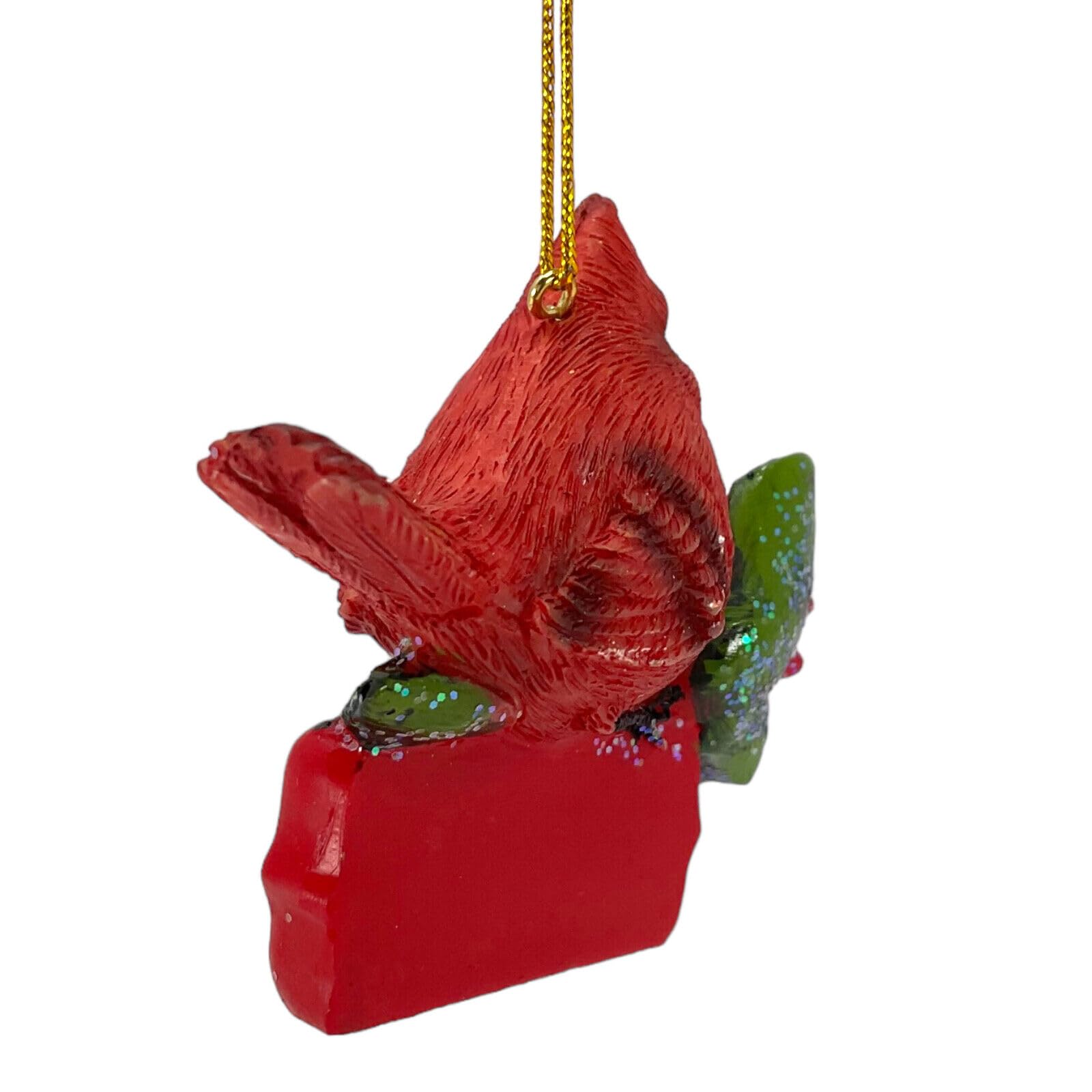 Christmas Greetings Cardinal Bird with Sign Tree Ornament 3 Piece Set - Gifts and Decorations for Christmas, Halloween and Holidays